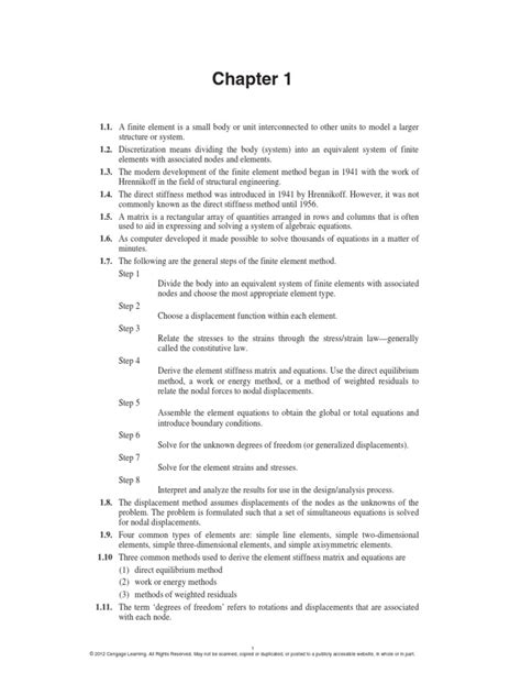 Solution Manual For A First Course In Th Pdf Pdf Finite Element