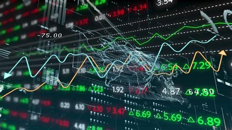 Animation Of Statistical And Stock Market Data Processing Over World