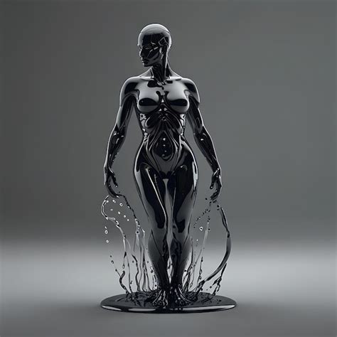 Human Figure Composed Of Twisting Flowing Liquid Creating A Dynamic And Fluid Form With