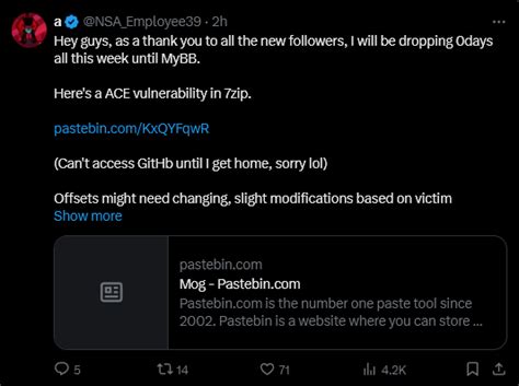 7 Zip Zero Day Exploit Allegedly Leaked Online