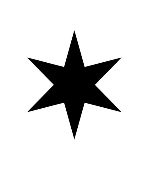 6 Pointed Star Outline Clipart