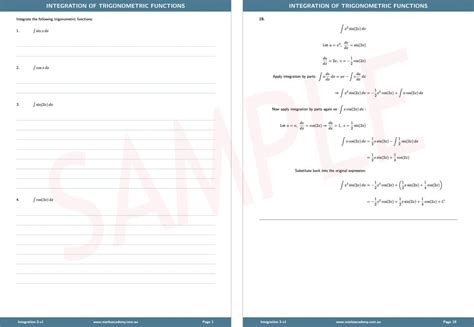 Integration Of Trigonometric Functions Maths Academy