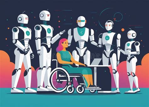 Ai Powered Robots Become Everyday Companions For People With Disabilities Stock Illustration