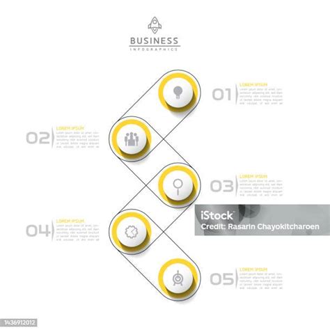 순환 연결 단계 인포그래픽 템플릿 5에 대한 스톡 벡터 아트 및 기타 이미지 5 개념 개발 Istock