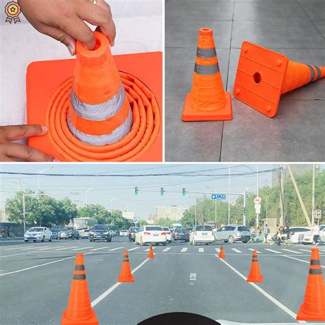Folding Triangular Cone Telescopic Color Cone No Parking Construction Site High With Reflective