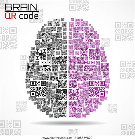 Qr Code Brain Silhouette Human Brain Stock Vector Royalty Free