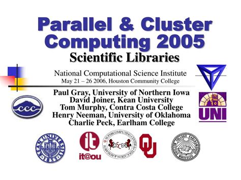Ppt Parallel And Cluster Computing 2005 Scientific Libraries Powerpoint Presentation Id4002781