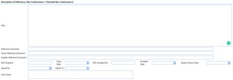 Non Conformance Report Documentation