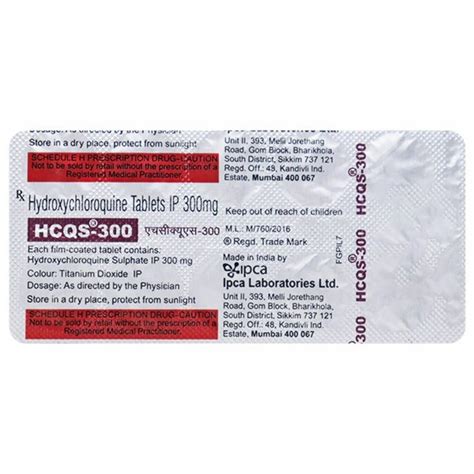 Hydroxychloroquine Tablets 300 Mg Ipca Laboratories Ltd At ₹ 170