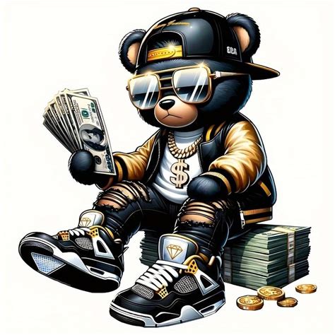 123pcs 힙합 머니 베어 만화 패치 패턴 티셔츠 스웨터 청바지 가방에 대한 전송 스티커에 빨 수 있고 오래 지속되는 아이언 Graffiti Cartoons