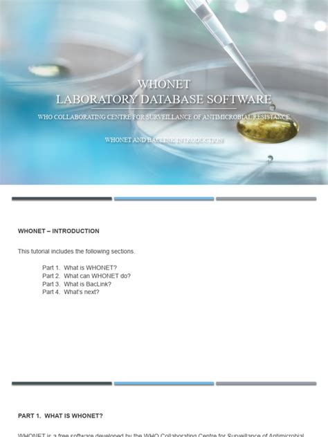 Whonet1 Getting Started Introduction Whonet And Baclink Pdf