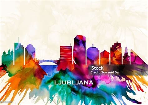 Ljubljana Skyline Stock Illustration Download Image Now Abstract Architecture Art Istock