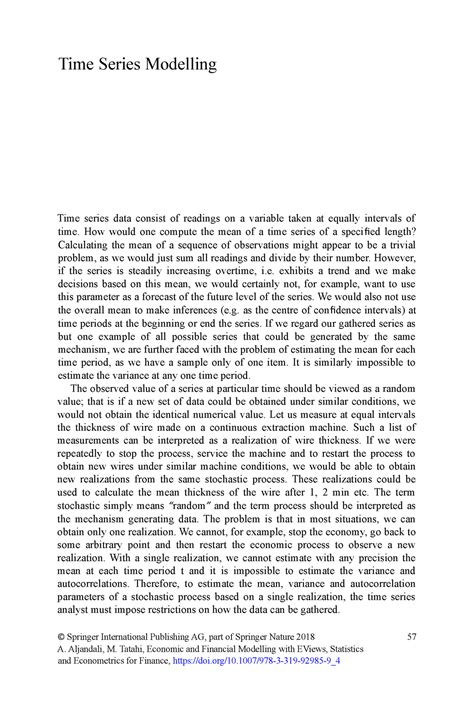 Time Series Modelling Time Series Modelling Time Series Data Consist Of Readings On A Variable