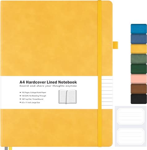 Amazon Com College Ruled Notebook A Hardcover Leather Notebook For Work Lined Notebook