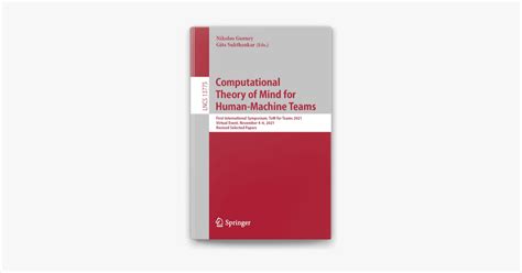 ‎computational Theory Of Mind For Human Machine Teams De Nikolos Gurney