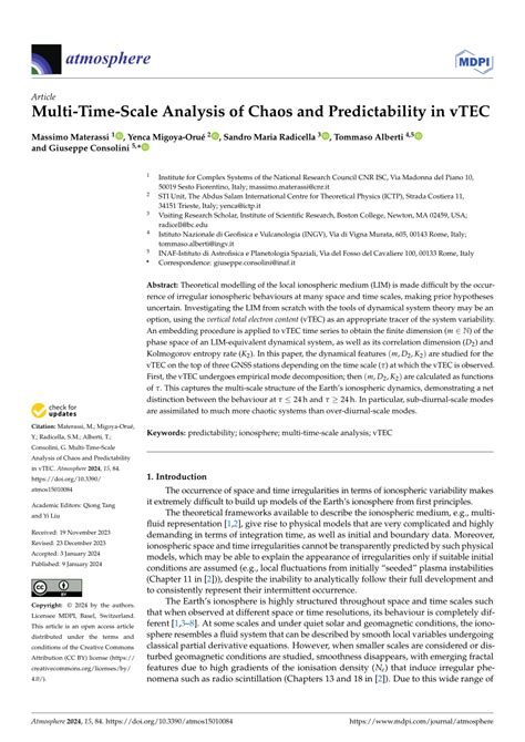 Pdf Multi Time Scale Analysis Of Chaos And Predictability In Vtec