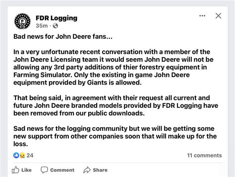 Important Announcement By Fdr Logging R Farmingsimulator