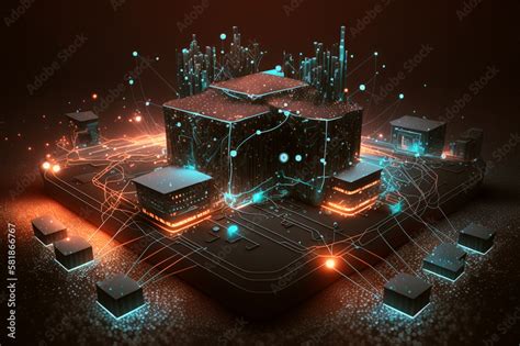 Neural Network Futuristic Big Data Visualization Wave Connecting Neural Network Smart Digital