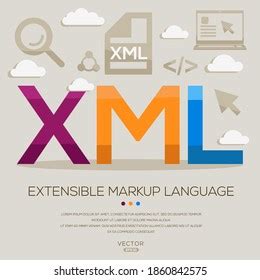 Xml Mean Extensible Markup Language Computer Stock Vector Royalty Free