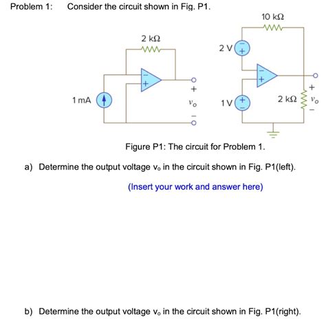 Problem 1 Consider The Circuit Shown In Fig P1 2 2v 10 1 Ma Vo 1v 2 Vo