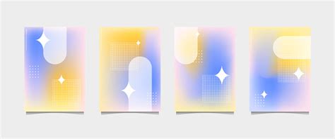 그라데이션 배경 벡터입니다 화려하고 기하학적 인 모양 별 및 유동적 인 색상의 귀엽고 미니멀 한 스타일의 포스터 소셜 미디어 포스터 배너 전단지를위한 현대적인 벽지 디자인
