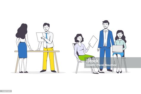 벡터 세트를 함께 일하는 남성과 여성 사무실 직원과의 성공적인 팀 군사적 침략에 대한 스톡 벡터 아트 및 기타 이미지 군사적 침략 기업 비즈니스 남자 Istock