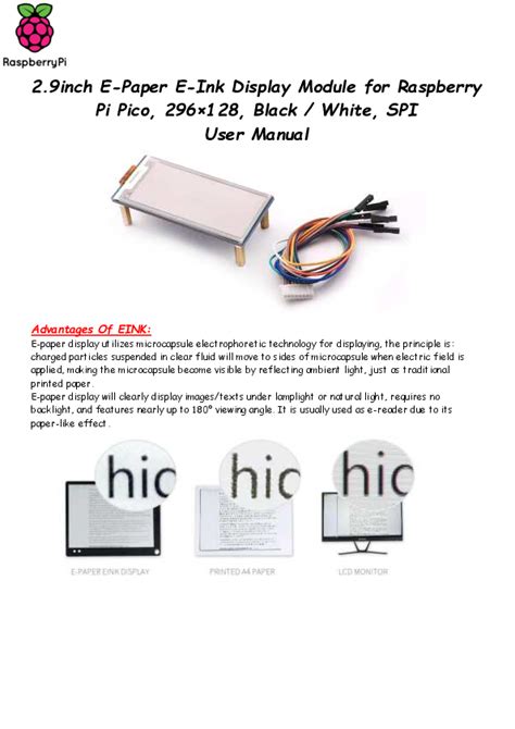 Advantages Of E Ink Display Module For Raspberry Pi Pico Inch E Paper