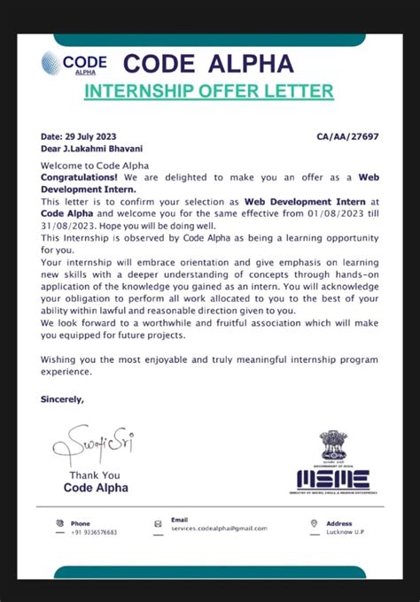 Jeeni Lakshmi Bhavani On Linkedin Codealpha Webdevelopment