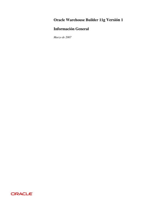 PDF de programación Oracle warehouse Builder 11g Versión 1