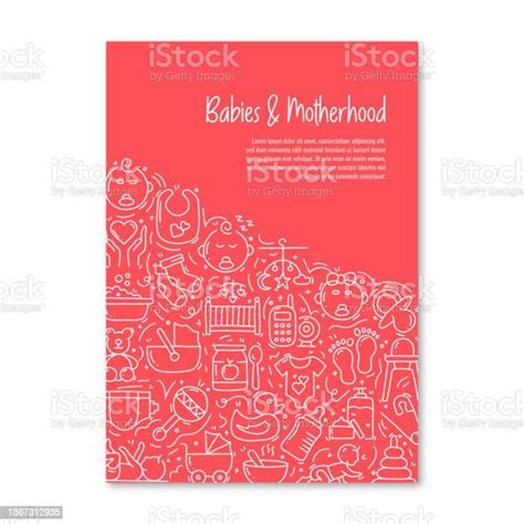 아기와 모성 관련 개체 및 요소 손으로 그린 벡터 낙서 일러스트 레이션 컬렉션 포스터 다른 아기와 모성 개체와 커버 템플릿 낙서 드로잉에 대한 스톡 벡터 아트 및 기타