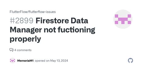 Firestore Data Manager Not Fuctioning Properly · Issue 2899