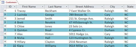 Access Working With Tables