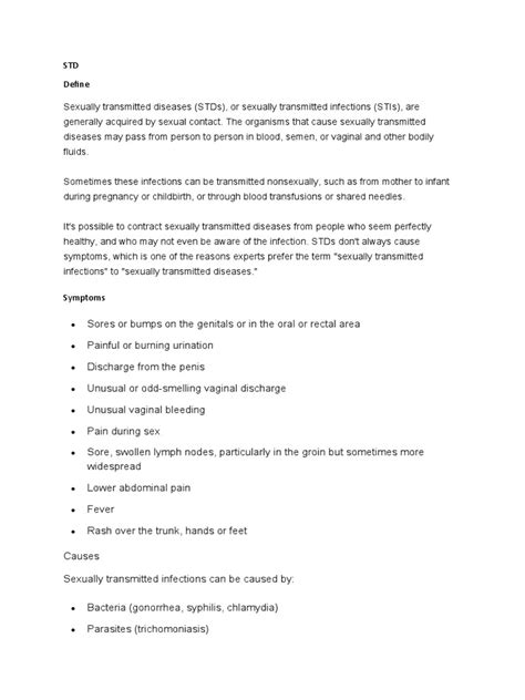 An In Depth Look At Sexually Transmitted Infections Symptoms Causes