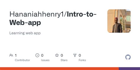 Github Hananiahhenry1intro To Web App Learning Web App