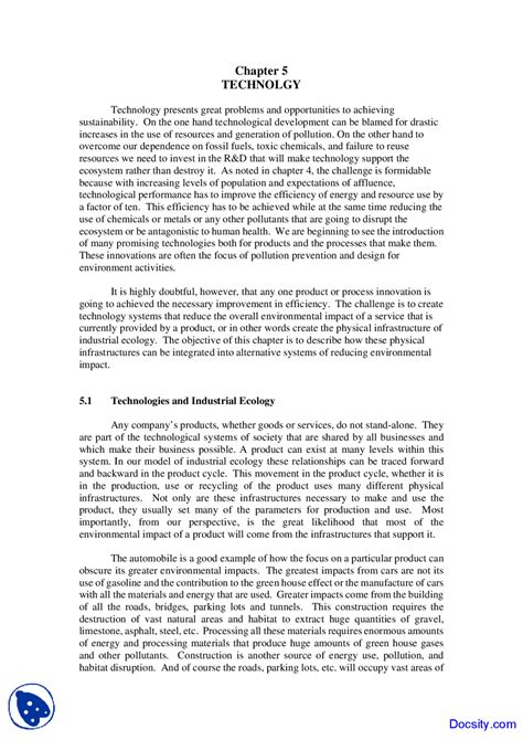 Technology Environment And Business Lecture Notes Docsity