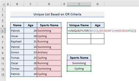 Create A Unique List In Excel Based On Criteria Methods ExcelDemy