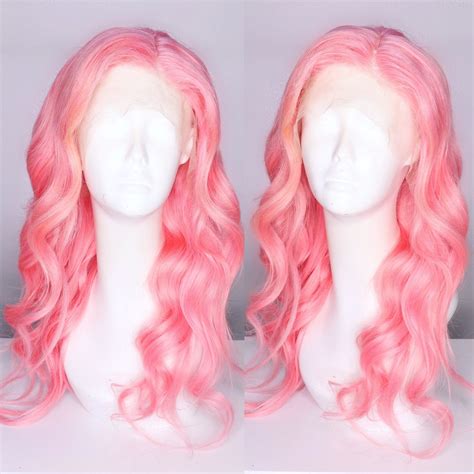 Pastel Pink Human Hair Lace Front Wig 13x6 Hd Lace Front Wig Etsy