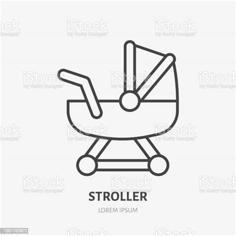 유모차 선 아이콘 소녀 장난감 플랫 로고입니다 베이비 캐리지 신생아 벡터 일러스트 레이 션 아이 쇼핑에 대 한 서명 새생명에 대한 스톡 벡터 아트 및 기타 이미지 Istock