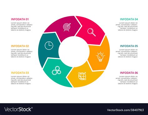 Circle Elements Graph Diagram With Steps Vector Image