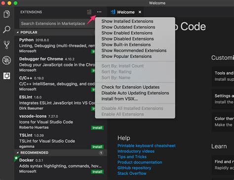how to install a vscode extension from a ` vsix` file particle