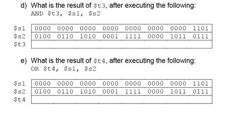 1 25 pts the source register values are as