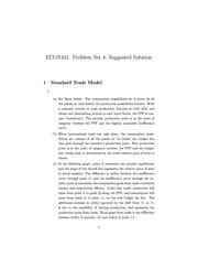 Econ Problem Set Solutions ECON Problem Set Suggested Solution Standard Trade
