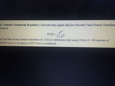 Solved Fourier Transform Points A Discrete Time Chegg