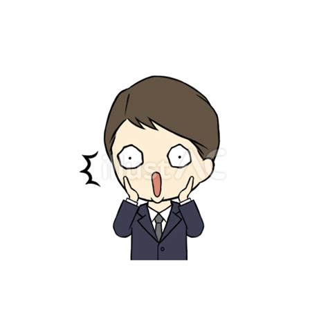 驚いて目が点になる会社員男性イラスト No 24773580｜無料イラスト・フリー素材なら「イラストac」