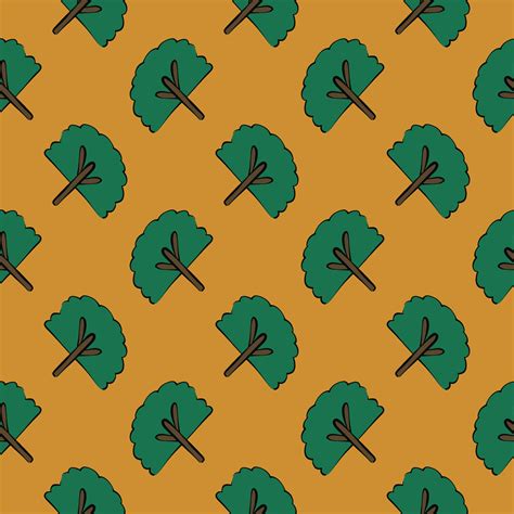 Green Tree Seamless Pattern On Yellow Background 13759907 Vector Art At Vecteezy