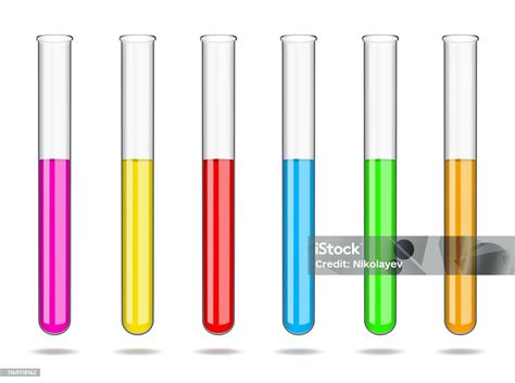 다른 색상의 액체와 유리 실험실 테스트 튜브의 집합입니다 화학 및 생물학 실험실 연구 의학 및 제약 분석 벡터 그림입니다 0명에 대한 스톡 벡터 아트 및 기타 이미지