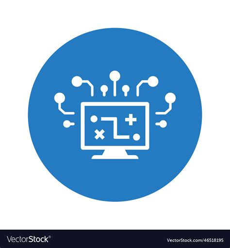 Cyber Digitization Strategy Icon Royalty Free Vector Image