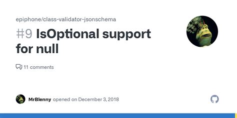 Isoptional Support For Null Issue Epiphone Class Validator Jsonschema Github