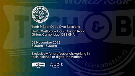 Tech And Beer Deep Dive Sessions Launch Tech East