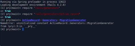 Ruby On Rails How To Run Migration Generation From Console Stack Overflow